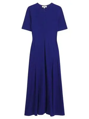 Cos Ribbed-jersey Flared Midi Dress - Blue