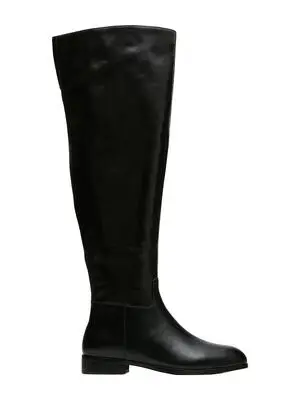 Steve Madden Canter Leather Wide Calf Over The Knee Boots - Black