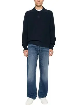 Calvin Klein Wool Pullover Pnl Stitch - Blue