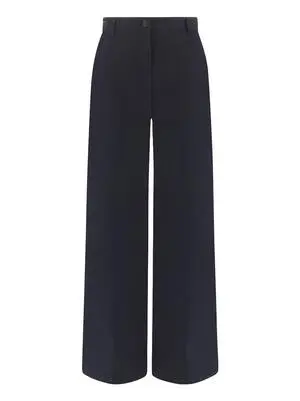 Paul & Shark Stretch Cotton Twill Palazzo Trousers - Dama Blue