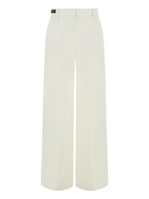 Paul & Shark Stretch Cotton Twill Palazzo Trousers - Butter