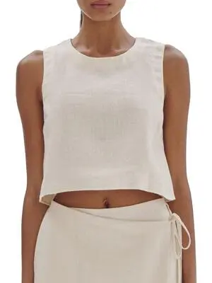 Nude Lucy Sian Linen Top - Chamomile