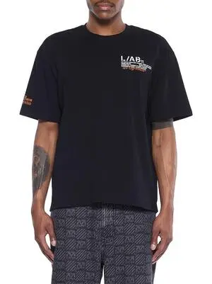 L/AB C/O OFF-WHITE Off Active Duct Tape Graphic T-shirt - Black
