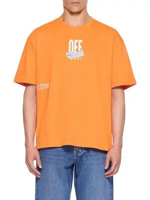 L/AB C/O OFF-WHITE Off Active Duct Tape Graphic T-shirt - Orange Tiger
