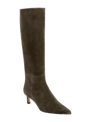 L'Agence Baxter Knee High Boot - Olive Suede