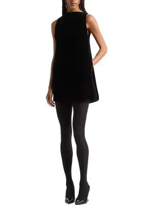 Brandon Maxwell Sable Mantle Minidress - Black