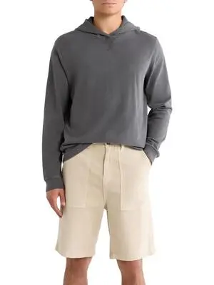 Marine Layer Lux Slub Organic Cotton Long Sleeve Hoodie - Asphalt