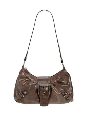 Bp. Faux Leather Buckle Mini Bag - Brown