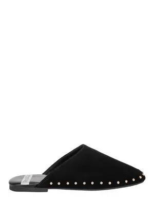 RAG & CO Corbera Studs Embellished Flat Mules In Black By Rag & Co Black