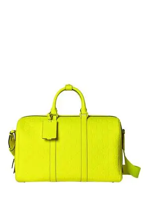 GUCCI Rubber-effect Medium Duffle Bag 'fluorescent Yellow'
