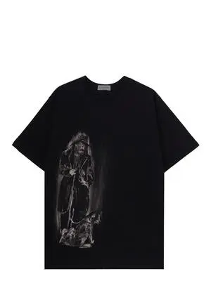 Yohji Yamamoto Cotton Single Jersey Round Neck Short-sleeve T-shirt - Black