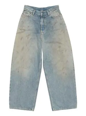 Acne Studios Wide Leg High Waisted Jeans 'mid - Blue