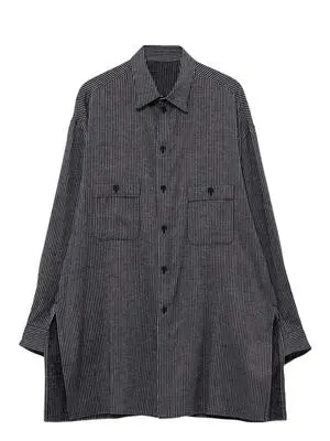 Yohji Yamamoto Melange Stripe Blouse - Black