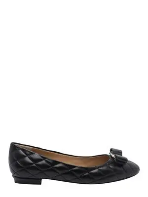 FERRAGAMO Varina Quilt Ballets - Black