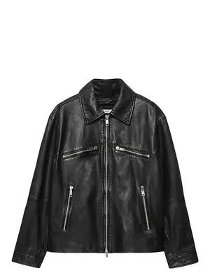 ALLSAINTS Vegason Four-pocket Leather Jacket - Black