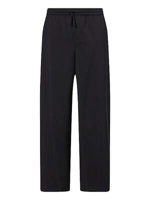 Loewe Anagram-embroidered Relaxed-fit Wool Trousers L Black