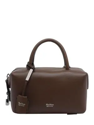 Max Mara 0,3 Cm Holdalls Small Boston Bag - Brown