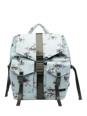 GANNI Re-tech Printed Backpack - Blue