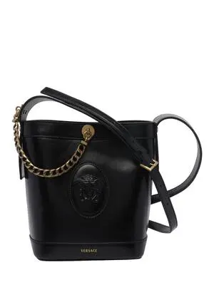 Versace Mini Pivot Bucket Bag - Black
