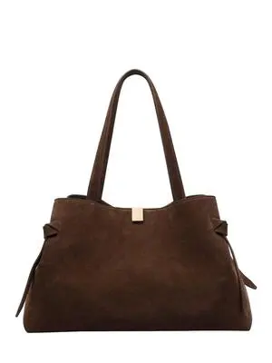 Yuzefi Yuzefi Women Suede Gyoza Tote Bag Brown