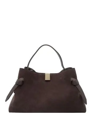 Yuzefi Suede Gyoza Handbag - Brown