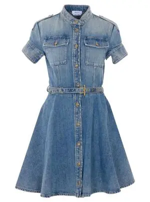 Alexander McQueen Denim Mini Dress - Blue