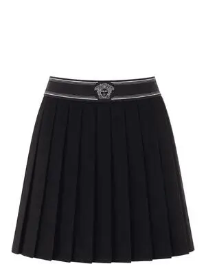 Versace Medusa Motif Mini Pleated Skirt - Black