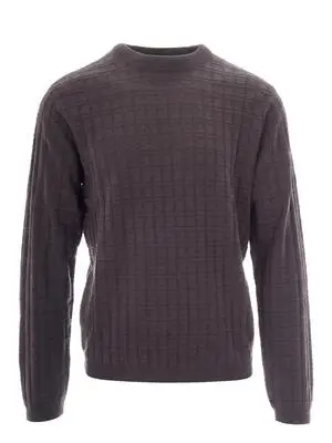 Emporio Armani S Textured Crew Neck Sweater - Magnet