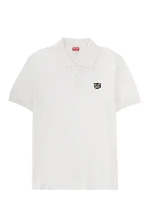 Kenzo Cotton Polo Shirt With Tiger Embroidery - White