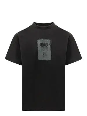 PALM ANGELS Palm Angels Brushed Palm Logo Regular T-Shirt