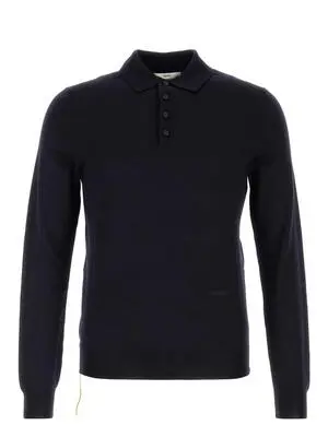 Fendi Fitted Stretch Wool Polo Shirt For - Blue