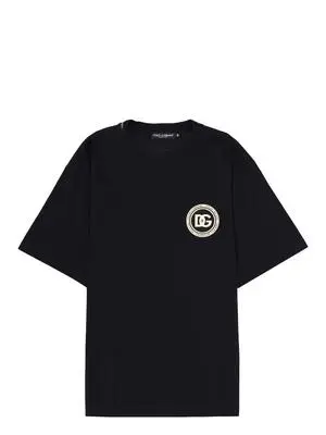 Dolce & Gabbana Logo Graphic Cotton T-shirt - Blue