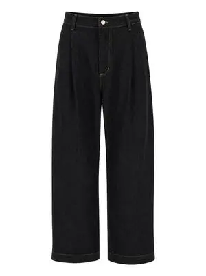 Studio Nicholson 100% Cotton Tapered Trousers - Black