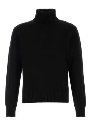 AMI Paris Cashmere Blend Sweater - Black