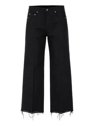 Rick Owens 100% Cotton Jeans - Black