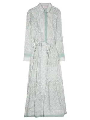 MC2 SAINT BARTH Printed Shirt Dress With Belt - Green