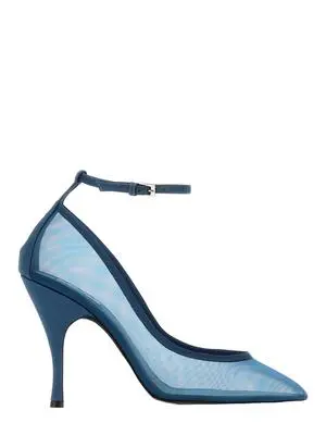 Alaïa Style Mesh Pumps With 10 Cm Heel - Light Blue