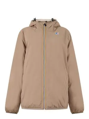 K-WAY K-way Men's Waterproof Windproof Sherpa-Lined Hooded Zip Jacket Beige