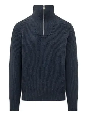 AMARANTO Mezza Half-zip Knit - Navy