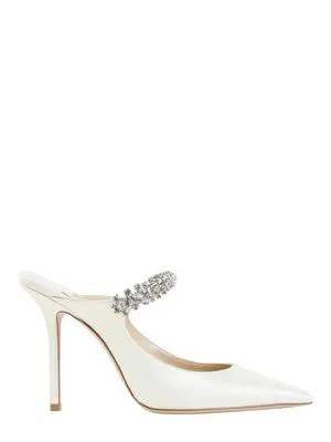 JIMMY CHOO Jimmy Choo Bing 100 Crystal Satin Pumps White