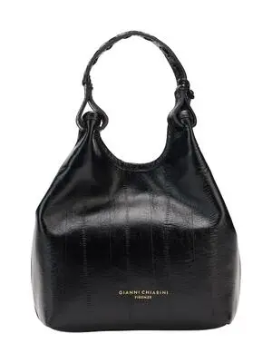GIANNI CHIARINI Dua Mini Leather Handbag, 19 X 20 X 10 Cm Double-handle - Black