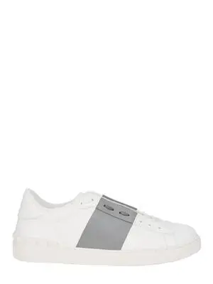 Valentino Garavani Modern Mini-side Stripe Synthetic Leather Sneakers For - White