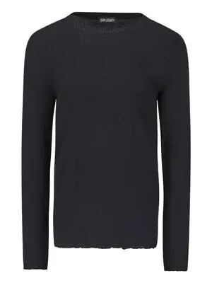 Our Legacy Ribbed Long Sleeve Mock Neck Sweater - Black
