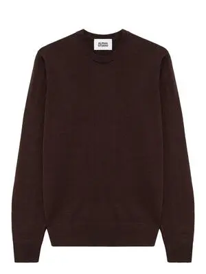 Alpha Studio Merino Wool Crewneck Sweater - Marrone