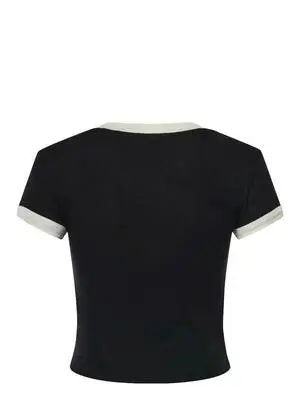 VIVIENNE WESTWOOD Orb Embroidered Cropped T-shirt - Black