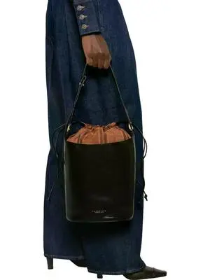 THE BRIDGE Logo-print Bucket Bag - Black