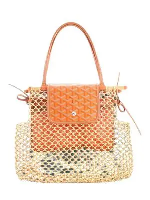 Goyard Aligre Bag Raffia Net With Coated Canvas Tote Bag Neutrals