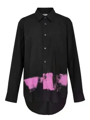 Comme Des Garçons Spray-print Long-sleeve Shirt - Black