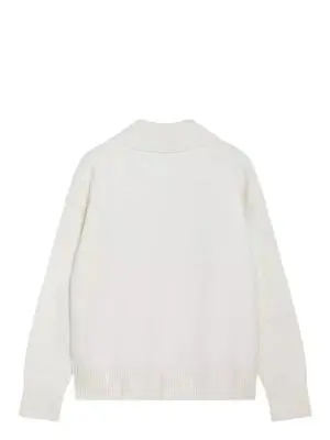 AMI Paris White Wool Polo With De Coeur - Neutrals