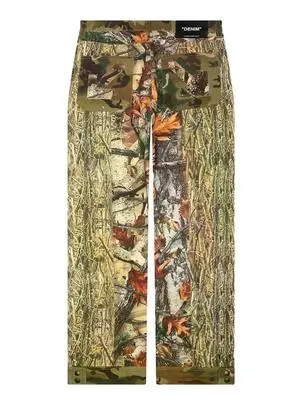Off-White Camo-print Straight-leg Jeans - Green